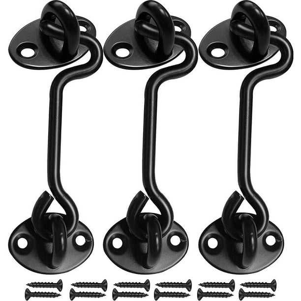Hook and Eye Latch - 3Pcs 75mm Cabin Hook Gate Hook Lock Stainless ...