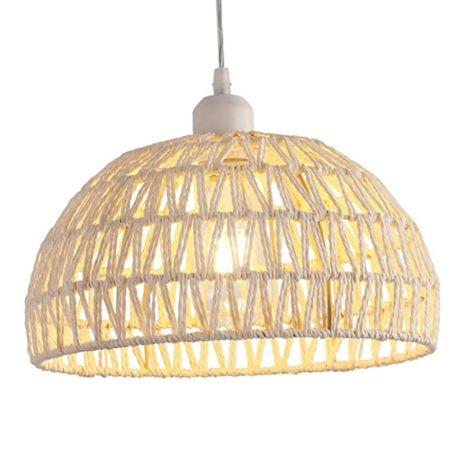 Wicker Ceiling Light Fixture Chandelier Lighting Hanging Rustic LED ...