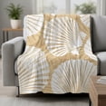 Brown Scallop Coastal Blanket Soft Cozy Warm Throw Blanket for Couch ...