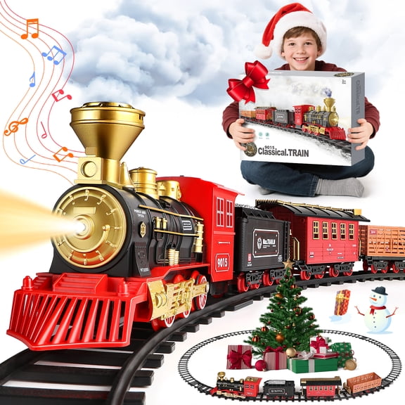 Hot Bee Realistic Train Set for Kids 2-4, Steam Locomotive Engine ...