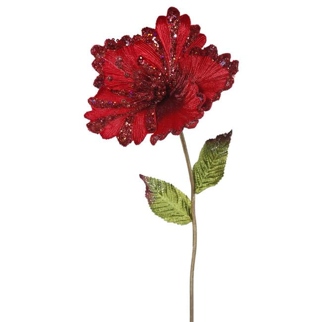 Red Hibiscus Flower Stem, 23 & 8 in. - Walmart.com