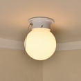 Mainstays 5.9 inch Flush Mount Ceiling Light White Frosted Glass Shade ...