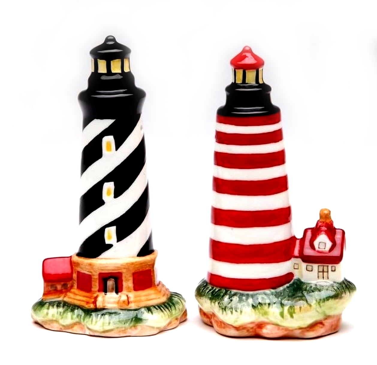 Black & Red Lighthouse Salt & Pepper Shaker - Walmart.com