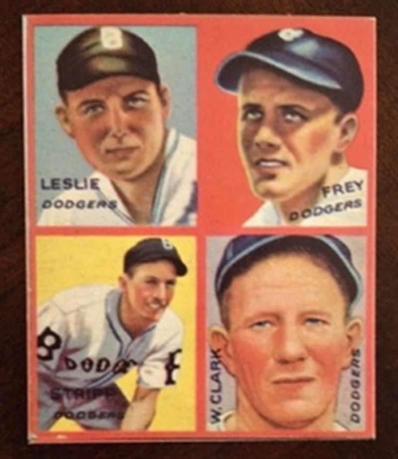 1935 Goudey Reprint Dodgers LESLIE/FREY/STRIPP/W.CLARK 1 Card Team Set ...