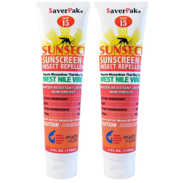 $averPak 2 Pack - DEET Based SunSect Insect Repellent and Sunscreen ...