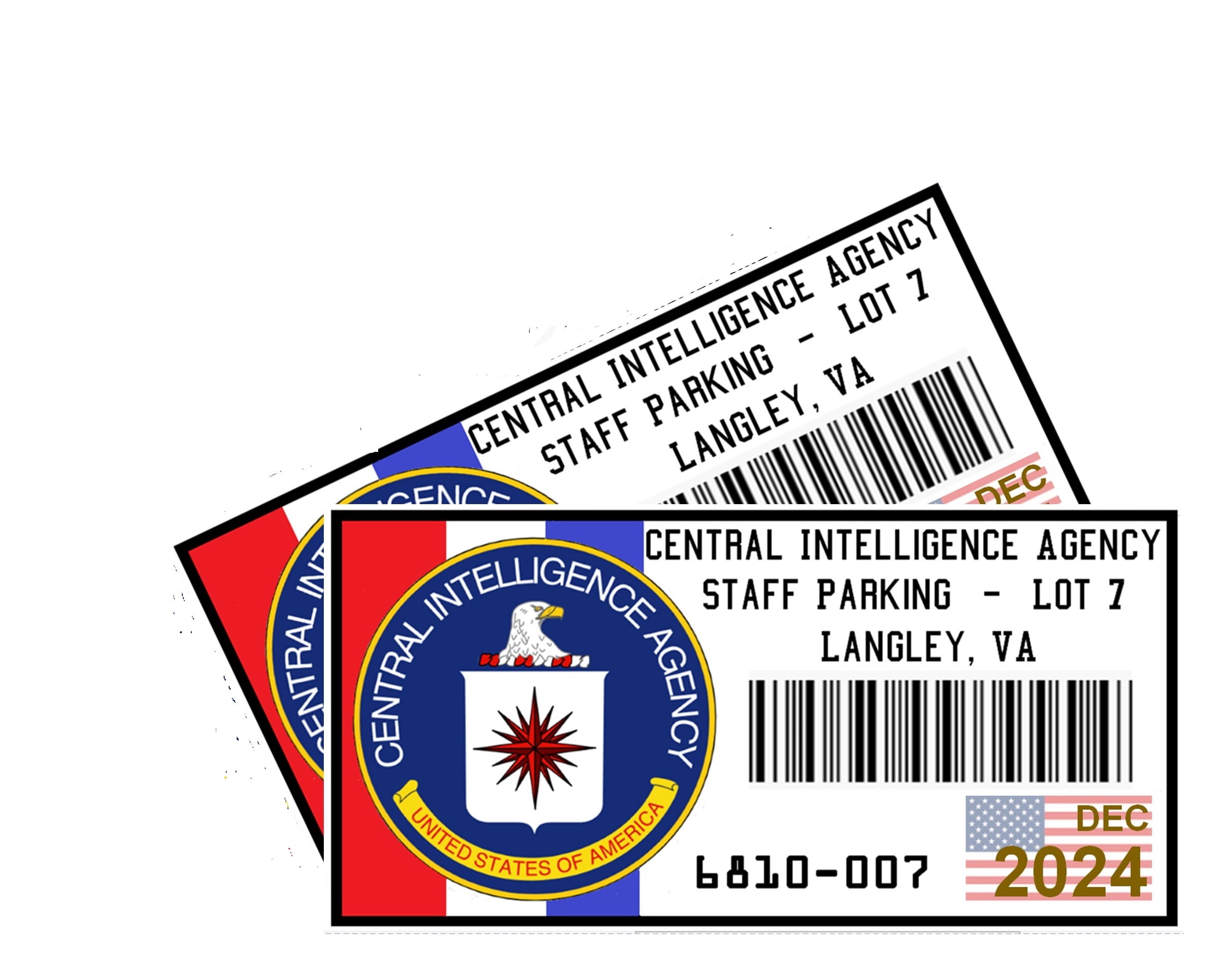 CIA Parking Stickers - Set of 2 - Walmart.com