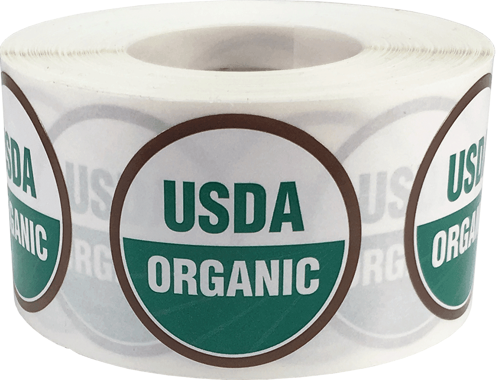 USDA Organic Labels 1 1/2 Inch Round Circle Dots 500 Adhesive Stickers ...