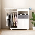 Advwin Rolling Ironing Board with Storage Cabinet, Drawer and Iron Rest ...