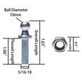 10mm Connection Studs With Washers Lift Support Rods Fitting For Car ...