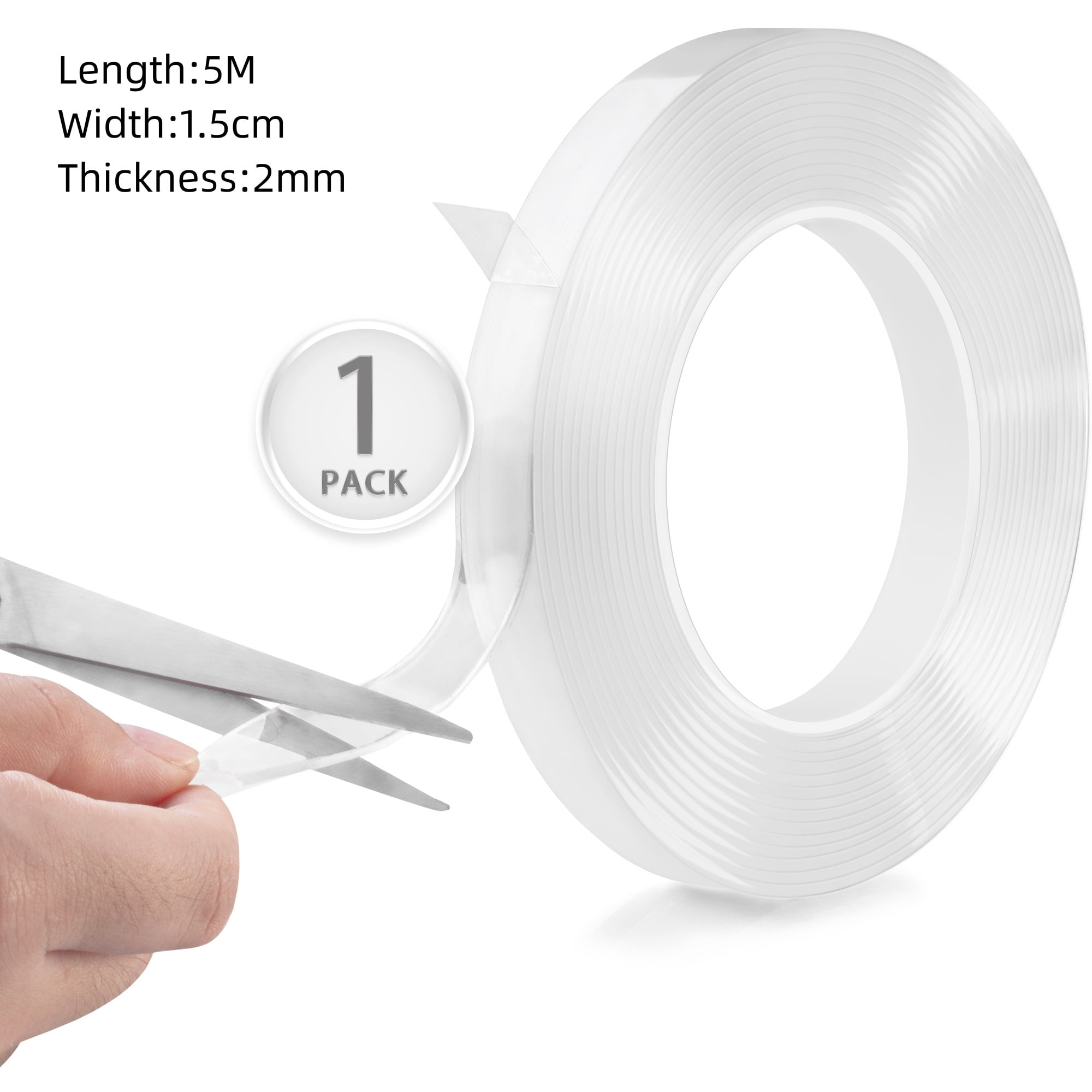 Double Sided Clear Mounting Tape 0.6" Wide, 16.4' Long Acrylic Gel Tape ...