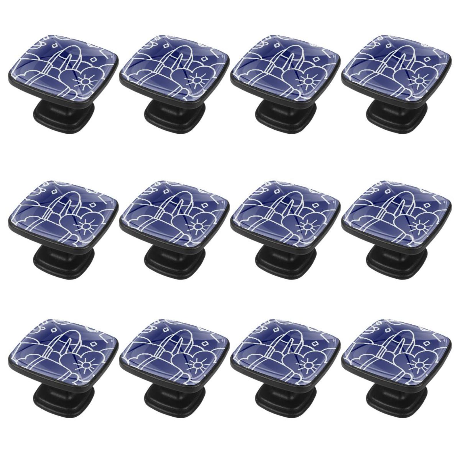 12 Pcs Cabinet Handle Drawer Pulls Universe Knobs with Screws Square ...