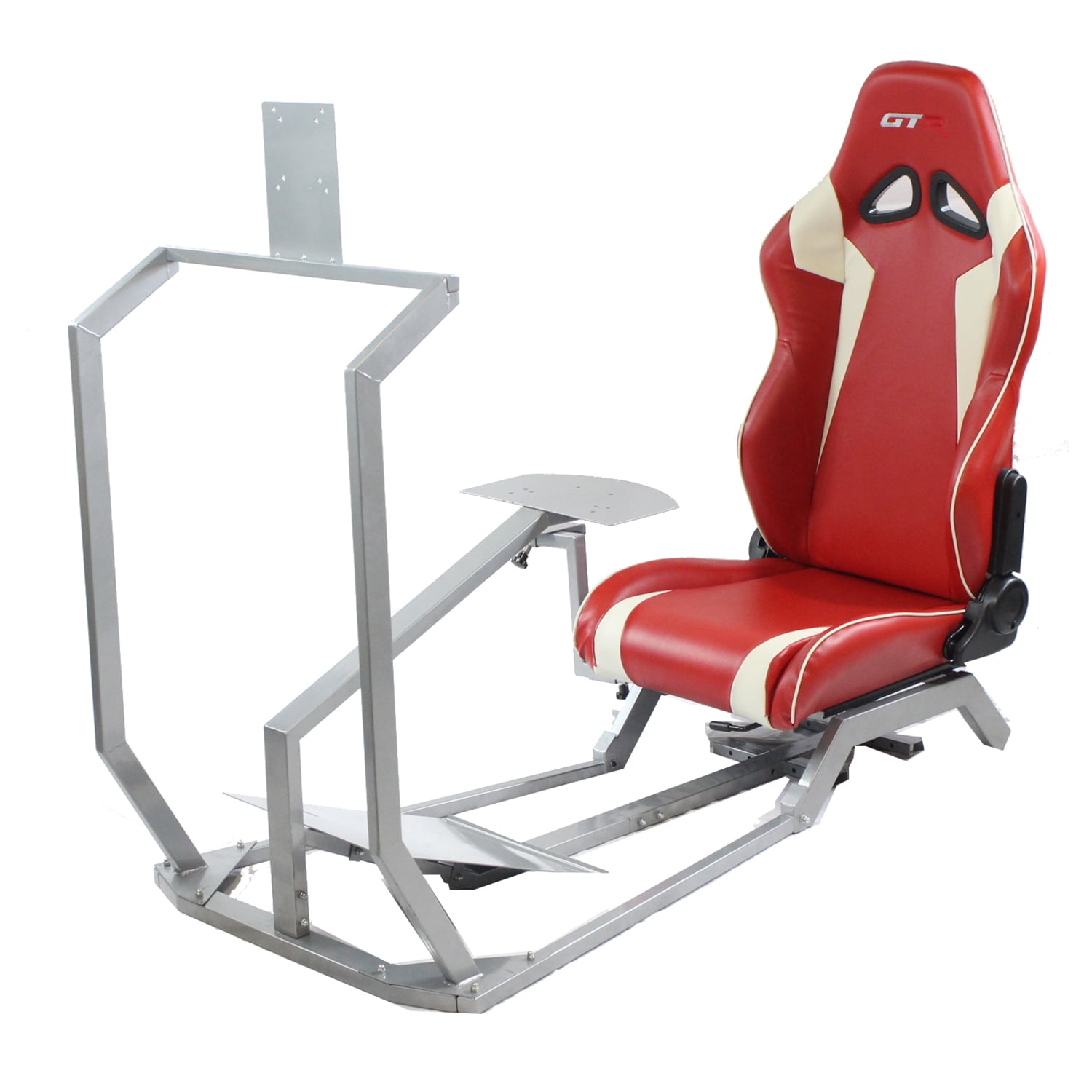 GTR Simulator GT Model Racing Simulator Cockpit Silver Frame with Red ...