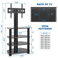 Modish Swivel Mount Corner TV Stand with Adjustable Bracket, 4-Tier ...