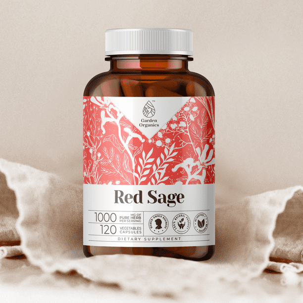 Garden Organics Red Sage 120 Capsules, 500 mg, Organic Red Sage (Dan ...