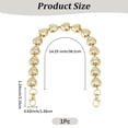1Pc CCB Plastic Heart Beaded Bag Handles with Clasps Golden 362mm ...