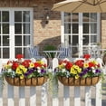 24 Inch Railing Planter Window Box Deck Balcony Rail Planter with Coco ...