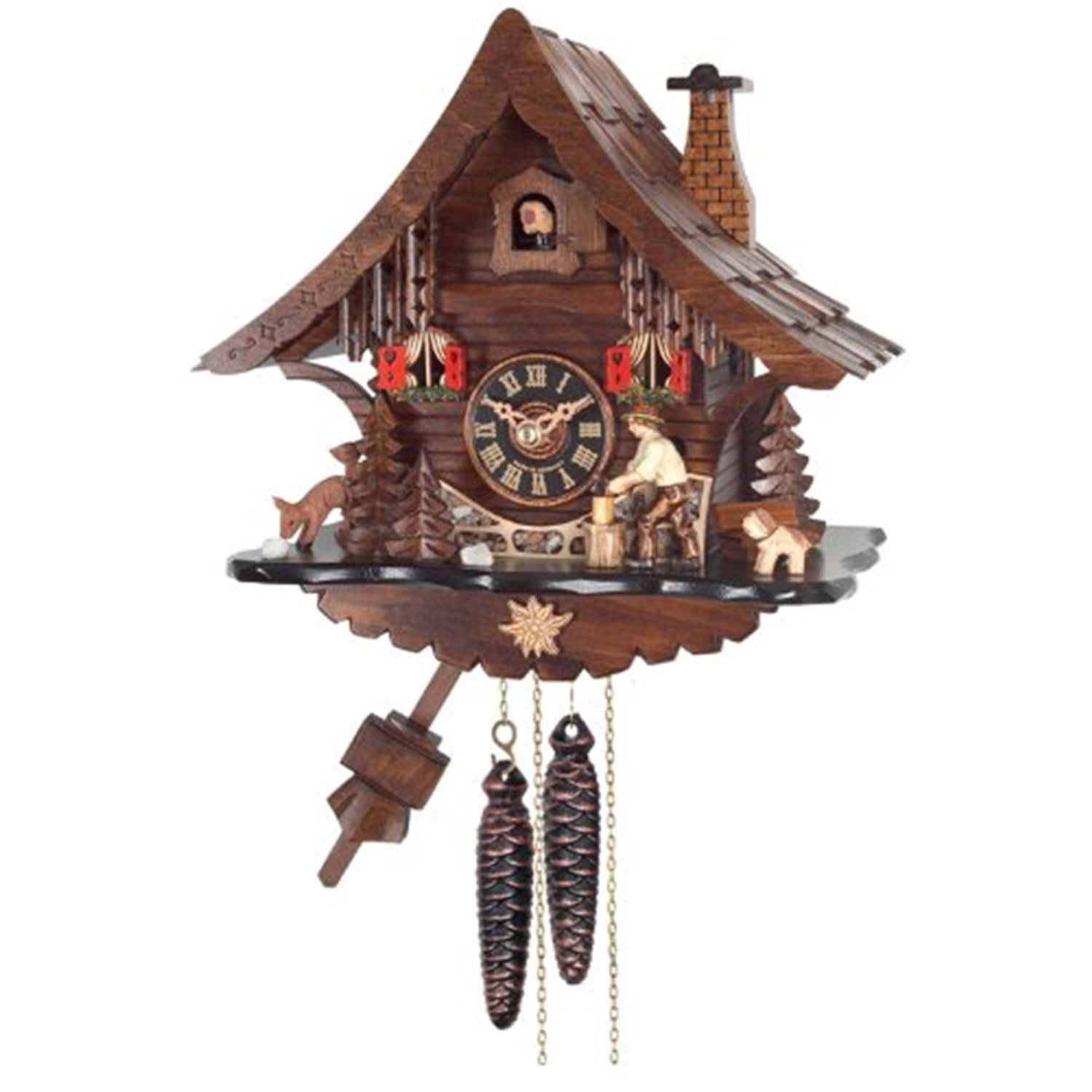One Day Cuckoo Clock Cottage with Man Chopping Wood - Walmart.com