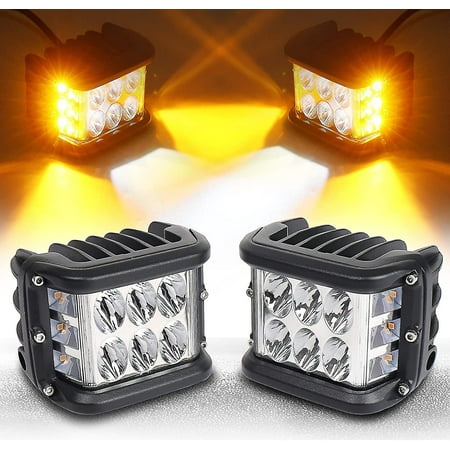 Side Shooter Led Pod Lights With Strobe Dual Side Red Drl, 4inch Off ...