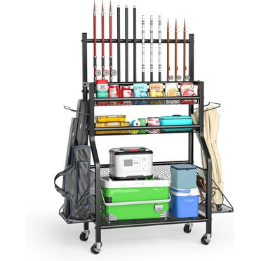 Wakeman Fishing Rod Rack - Plastic Floor Storage Holder, Organizer ...