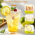 12 oz Clear Plastic Cups Disposable Gold Cocktail Glasses 50 Pack ...