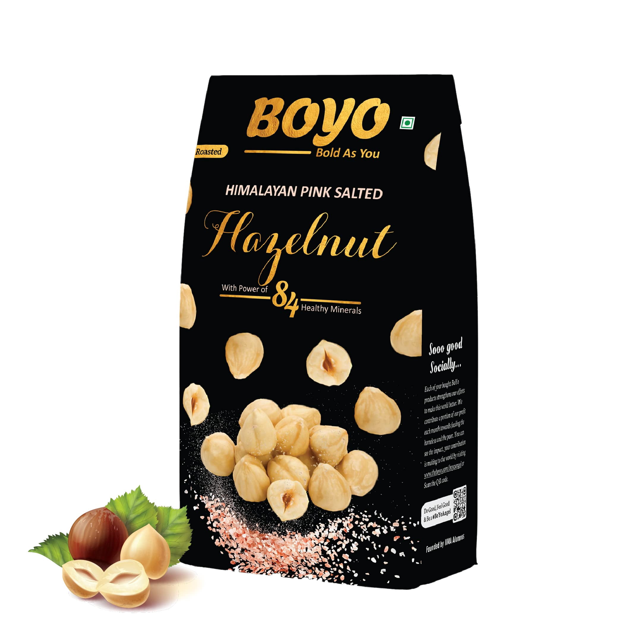 BOYO Roasted Hazelnut Himalayan Pink Salted - Hazelnuts for Health ...