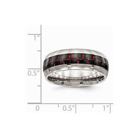 Primal Steel - Stainless Steel Polished Black/Red Carbon Fiber Inlay ...