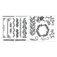 Hello Hobby Reusable Art Stencils 2 Pieces with Borders and Flowers for ...