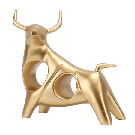 Golden Bull Sculpture, Attract Wealth FengShui Bull Statue Resin ...