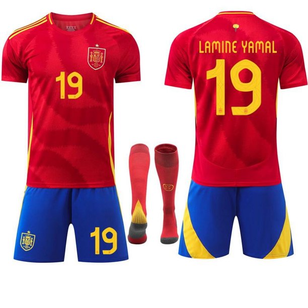 WZXY 2024 Spain Home European Cup Football kit National team kit no. 19 ...