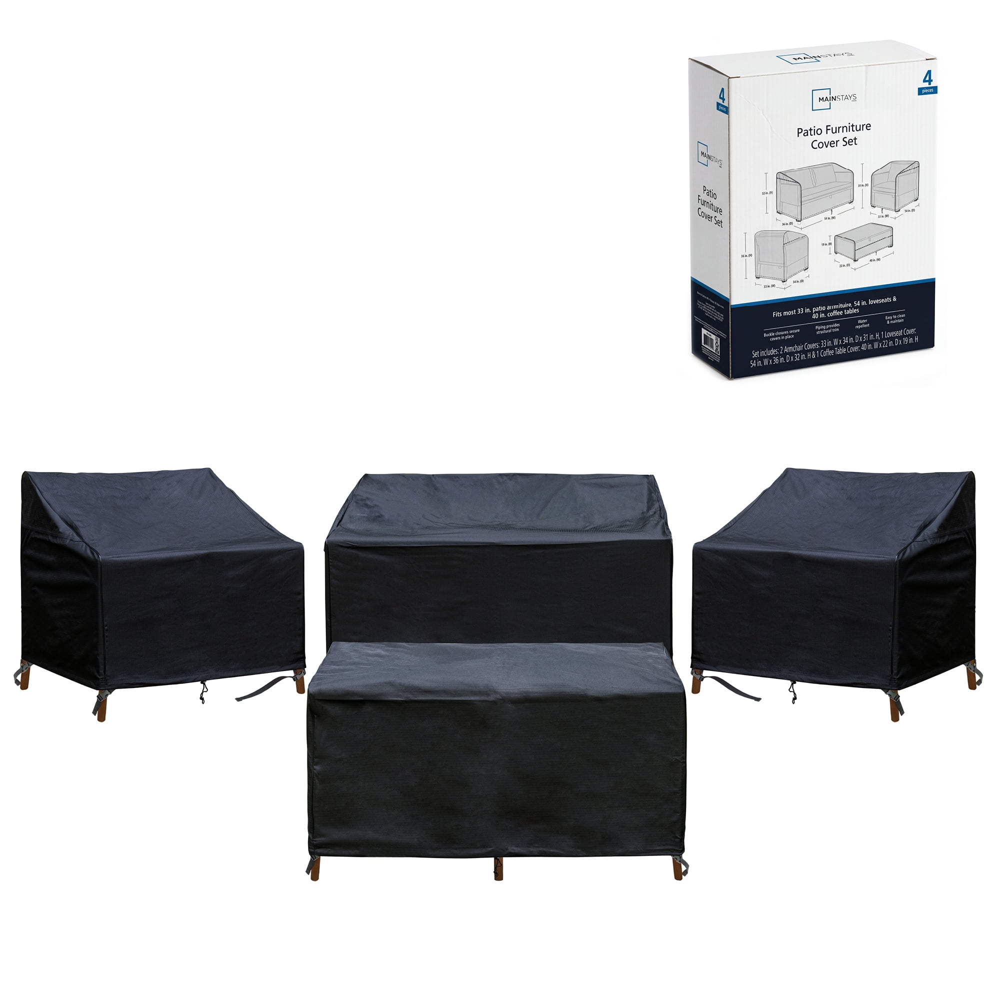 Click here for Mainstays 54 X 36 X 32 Black Patio Furniture Cover... prices