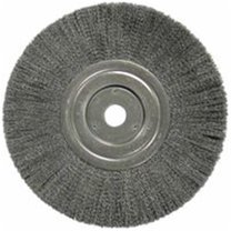 Weiler Narrow Face Crimped Wire Wheel, 8 in D x 3/4 W, .006 Stainless ...