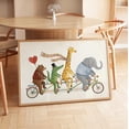 Affixzi Animal Bicycle Wall Art, Safari Print Poster, Bear Giraffe ...