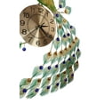 Ebros 29" High Large Peacock Iris Colorful Gold Plated Metal Wall Clock ...