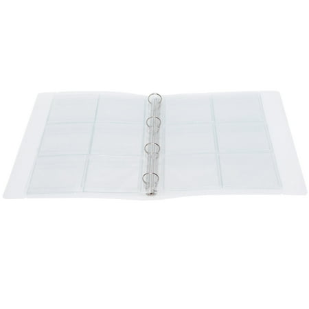Transparent Binder Photo Organizer Badge Storage Book Perforated Ring ...