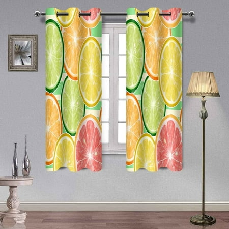 Fruit, Lemon, Fresh, Fashionable Blackout Curtains, with 2 Plates ...
