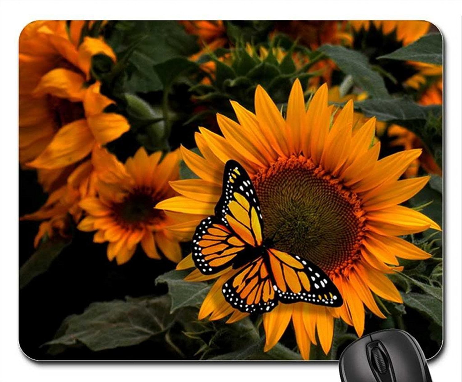 POPCreation SUNFLOWER BUTTERFLY Mouse pads Gaming Mouse Pad 9.84x7.87 ...
