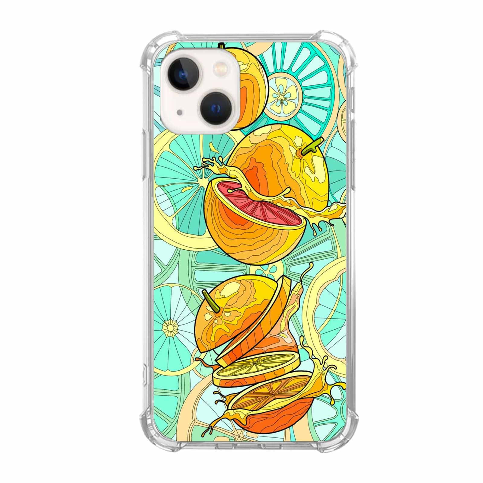 Lemon Drawing Case for iPhone 13 ,Aesthetic Art Design Pattern TPU Shock Proof Cover Case ...