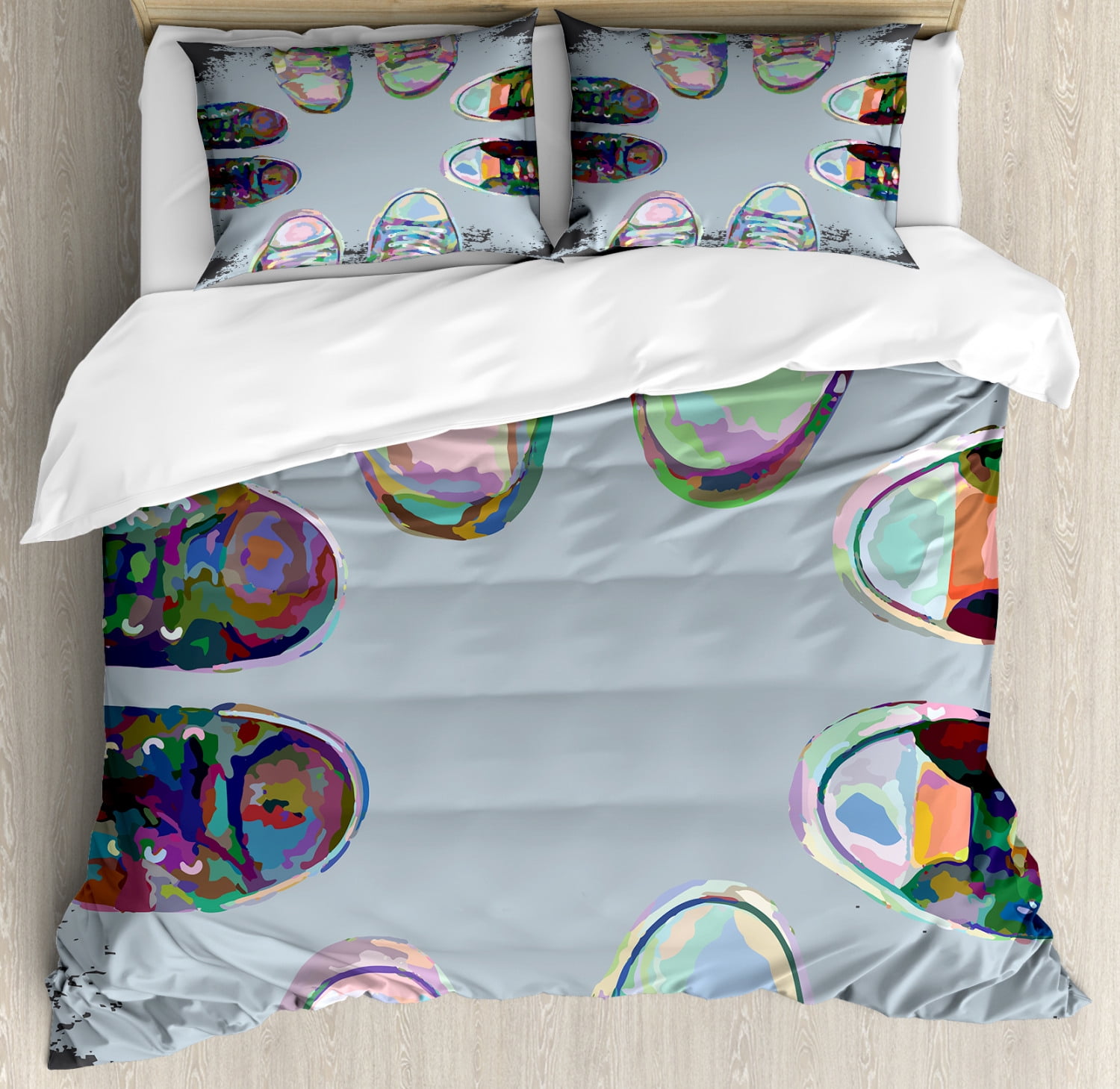 Modern Decor King Size Duvet Cover Set, Teen Rubber Rebel Rocker Shoes ...