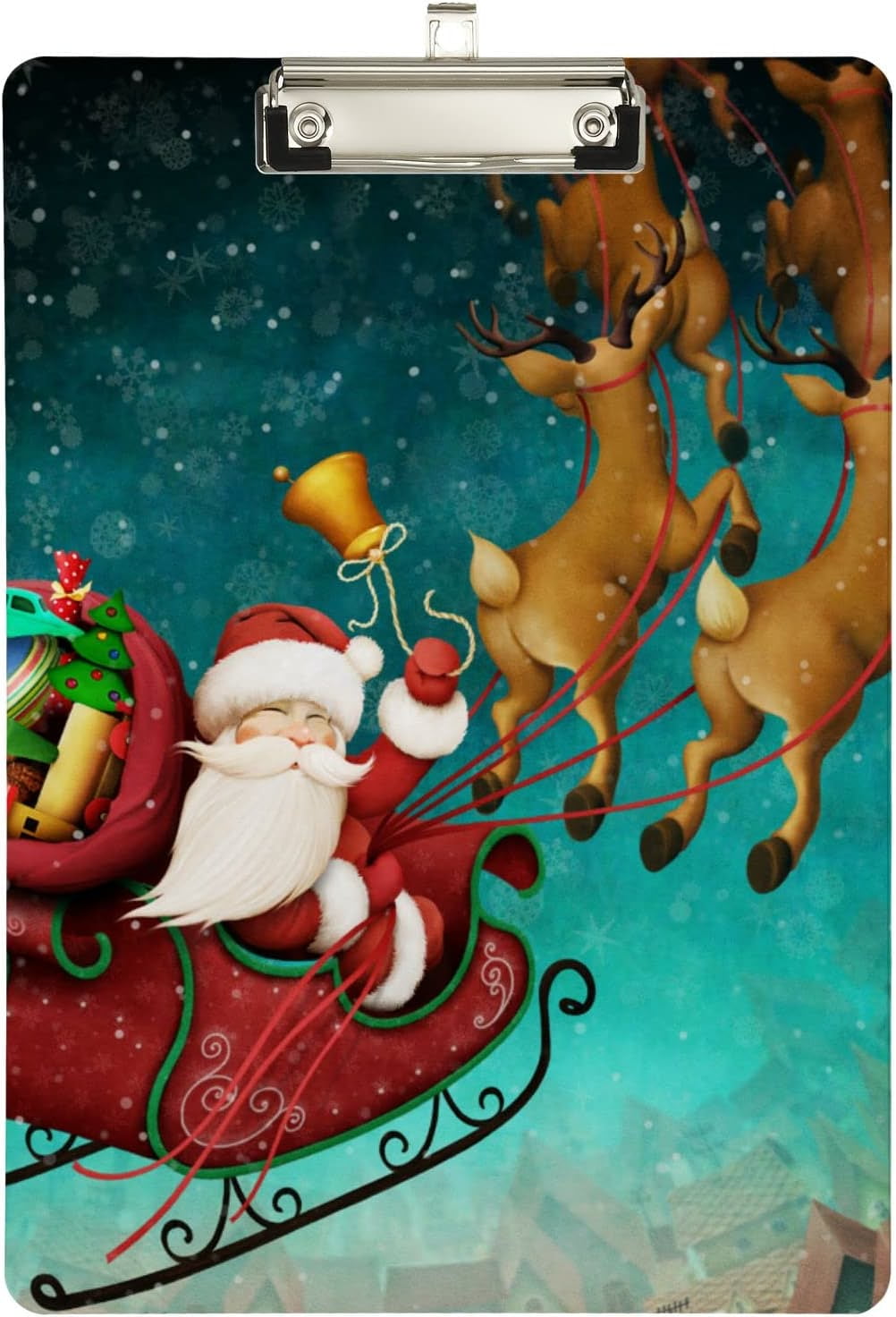FMSHPON Christmas Santa Claus Reindeer Clipboard Hardboard Wood Nursing ...
