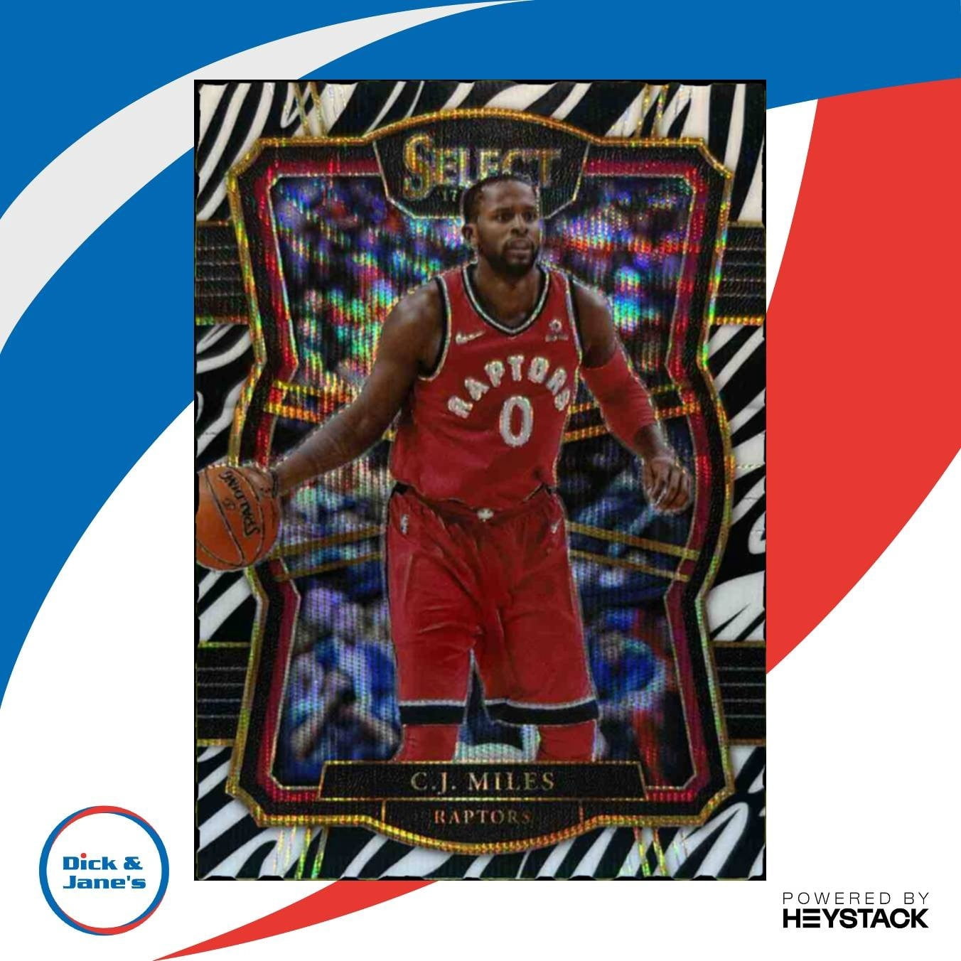 2017-18 Panini Select C.J. Miles Zebra Prizms #103 Premier Level ...