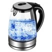 QUEENSENSE 1.7L Blue LED Light Electric Hot Water Glass Kettles ...