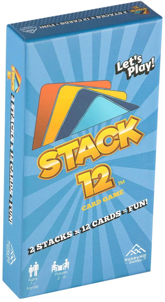 Stack 12 Fun Family Card Game in Rigid Box with 196 Cards for 2 to 6 ...