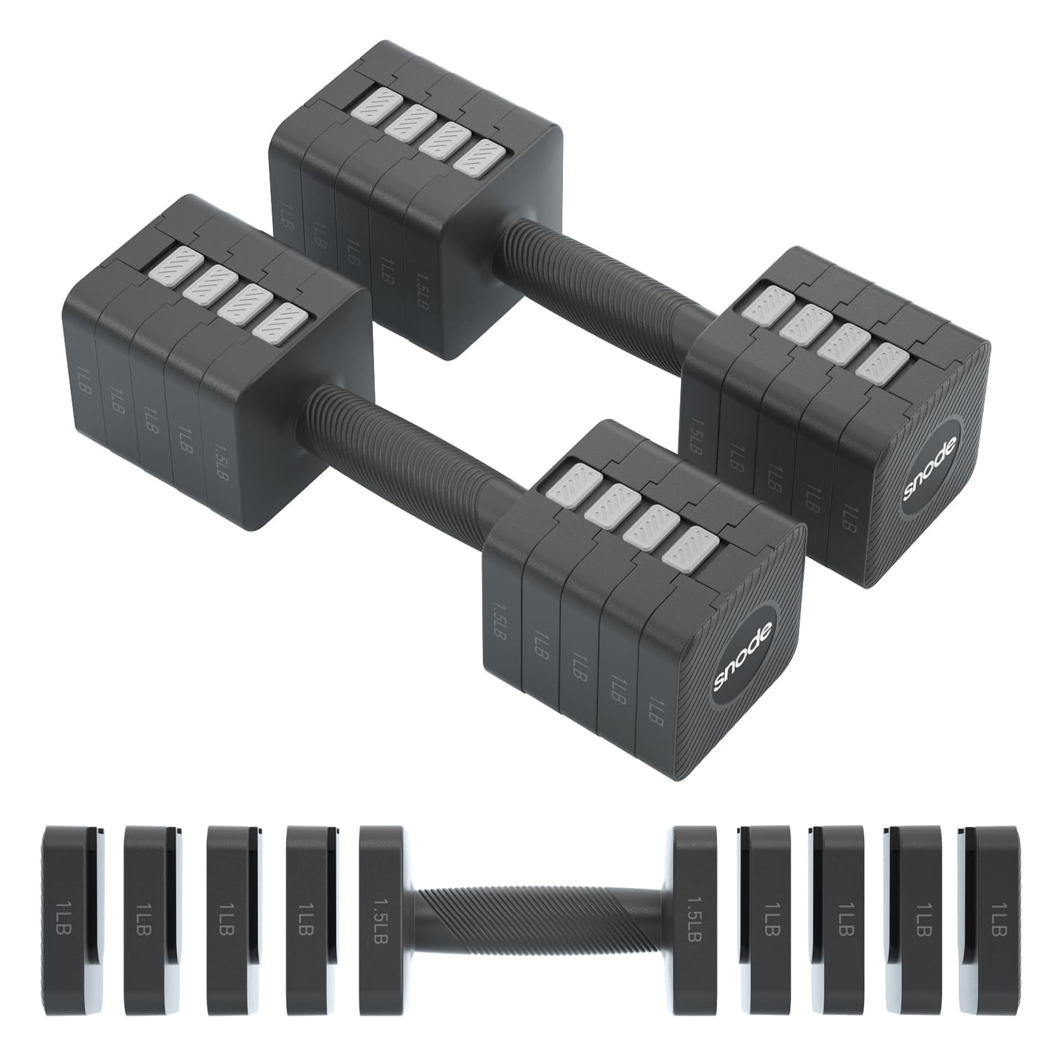 SNODE Adjustable Dumbbell Sets, Hand Weights Set - Each Dumbbell with ...
