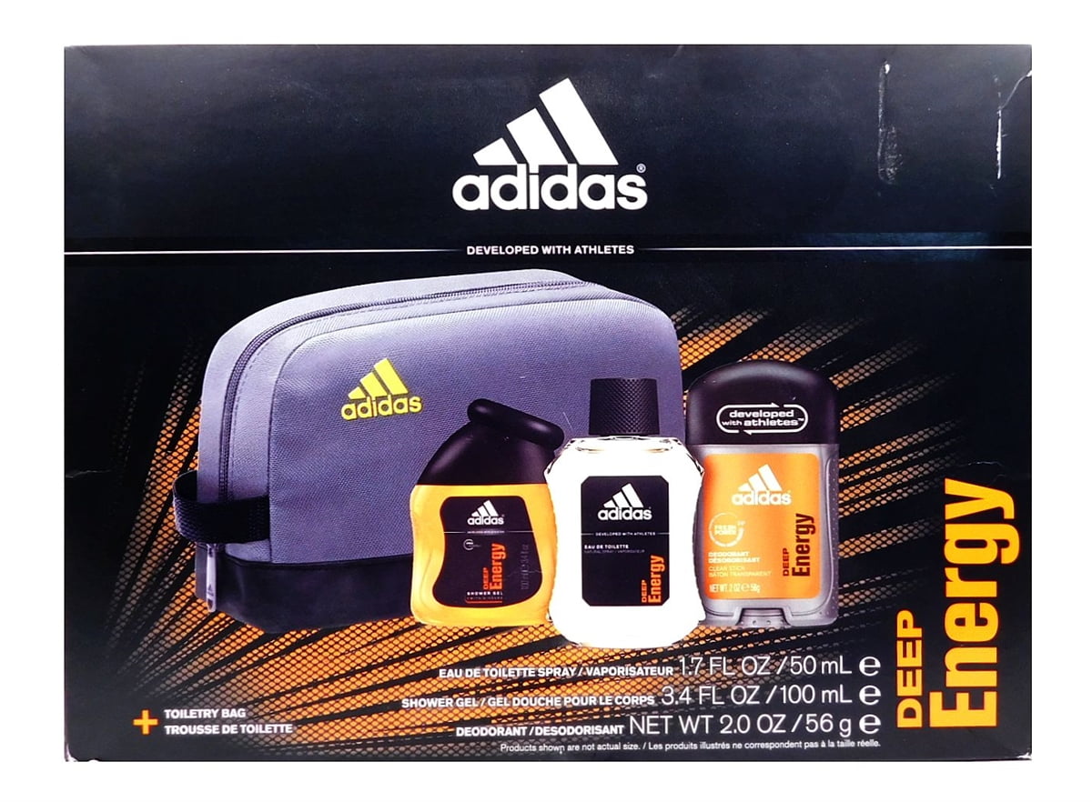 adidas Deep Energy Gift Set: Eau De Toilette 1.7 Fl Oz., Shower Gel 3.4 ...