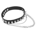 Hzman Punk Goth Metal Spike Studded Leather Collar Necklace, Adjustable ...