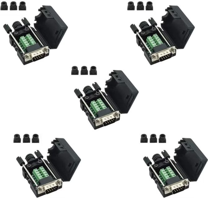 YIOVVOM DB9 Breakout Connector to Wiring Terminal RS232 D-SUB Male Serial Adapters Port Breakout ...
