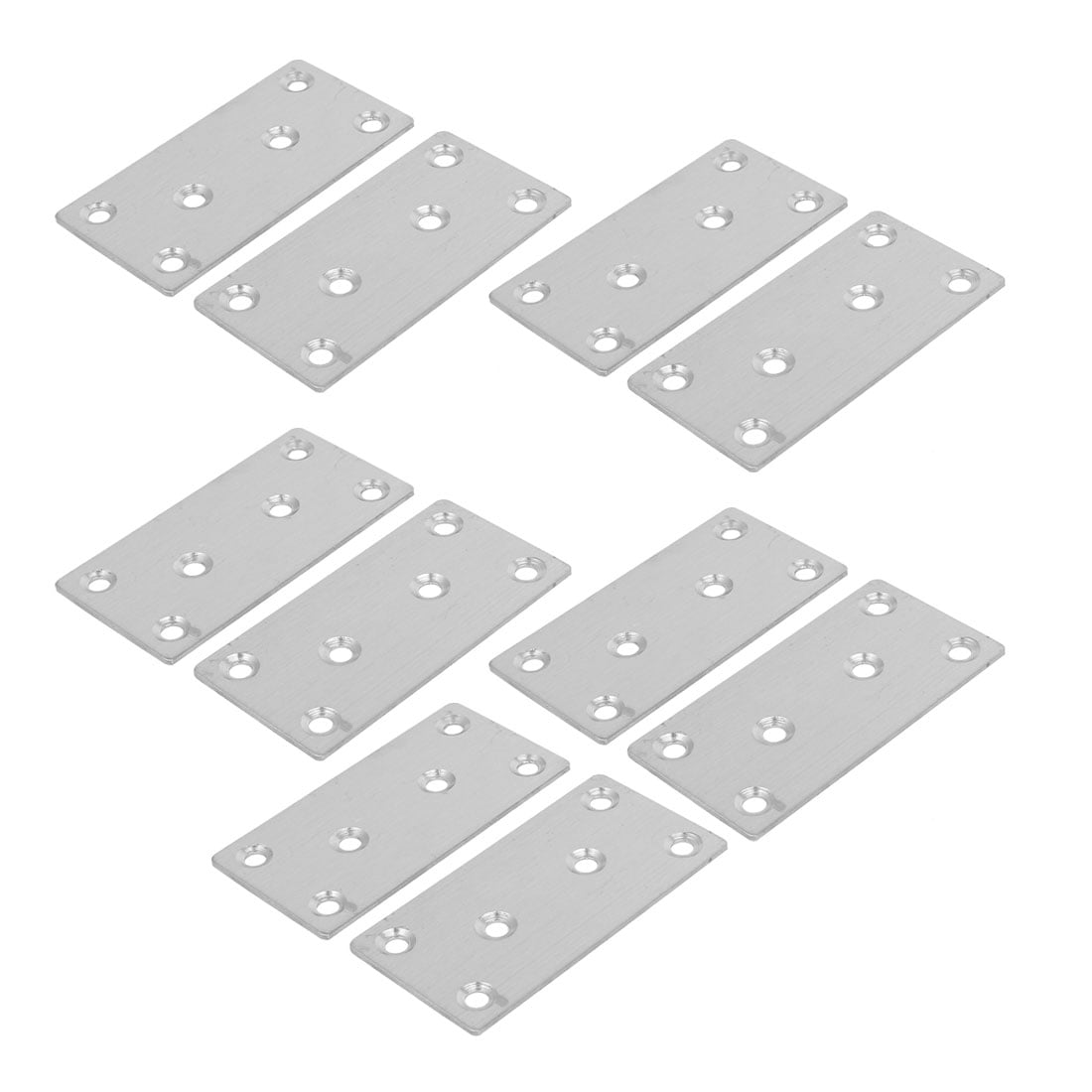 Uxcell Stainless Steel 10pcs 80x40x2mm Six Mount Holes Flat Straight ...