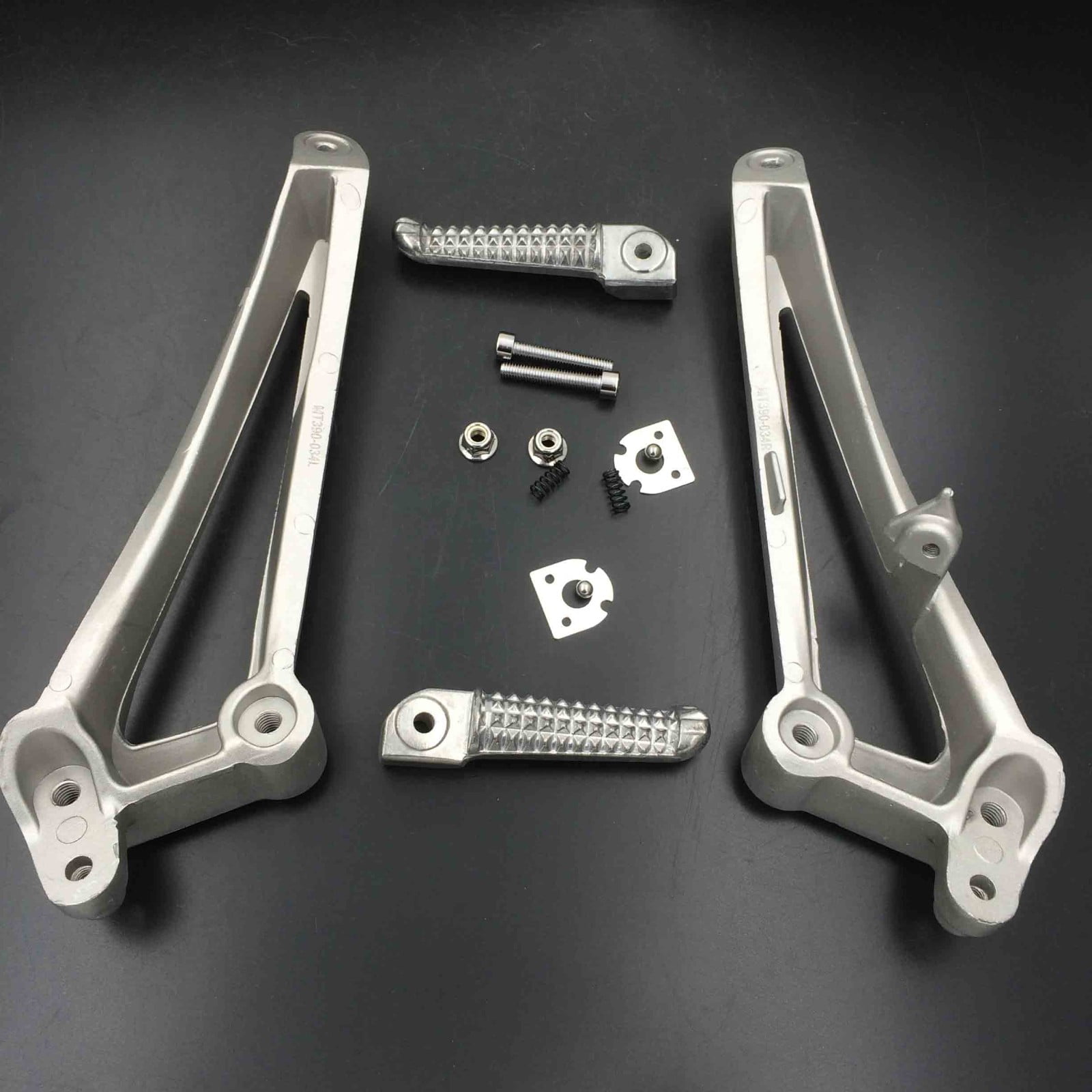 HTT-MOTOR Motorcycle Silver Rear Footrest Foot Pegs Brackets For 2009 ...
