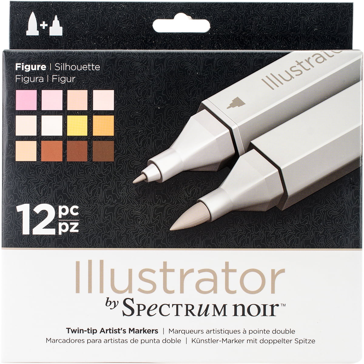Spectrum Noir Illustrator Twin Tip Markers 12/Pkg-Figure - Walmart.com