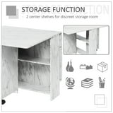 Folding Dining Table with 2 Layers Storage, 3 in 1 Movable Folding ...